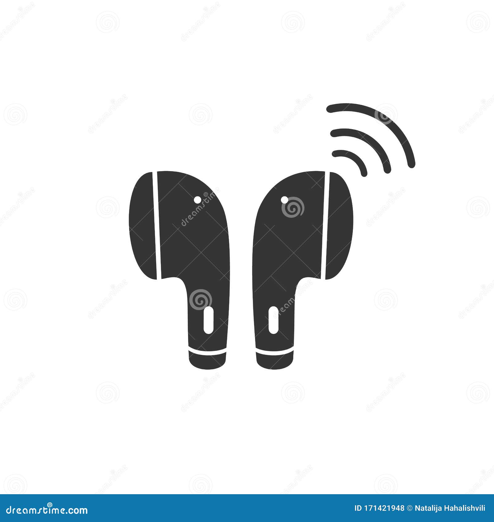 Earphone Bluetooth Icon Design. Earphone Icon in Modern Flat Style ...