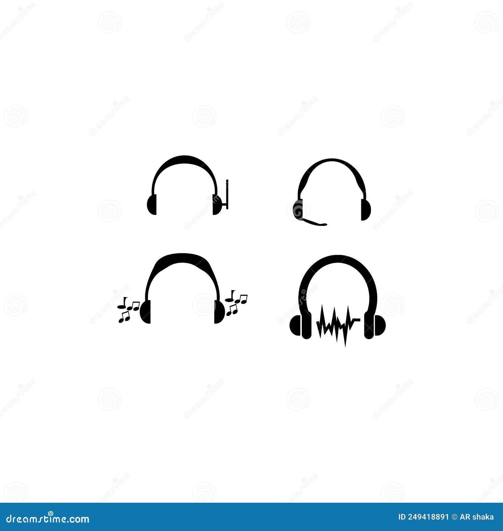 Earphone Icon Logo, Vector Design Stock Vector - Illustration of ...