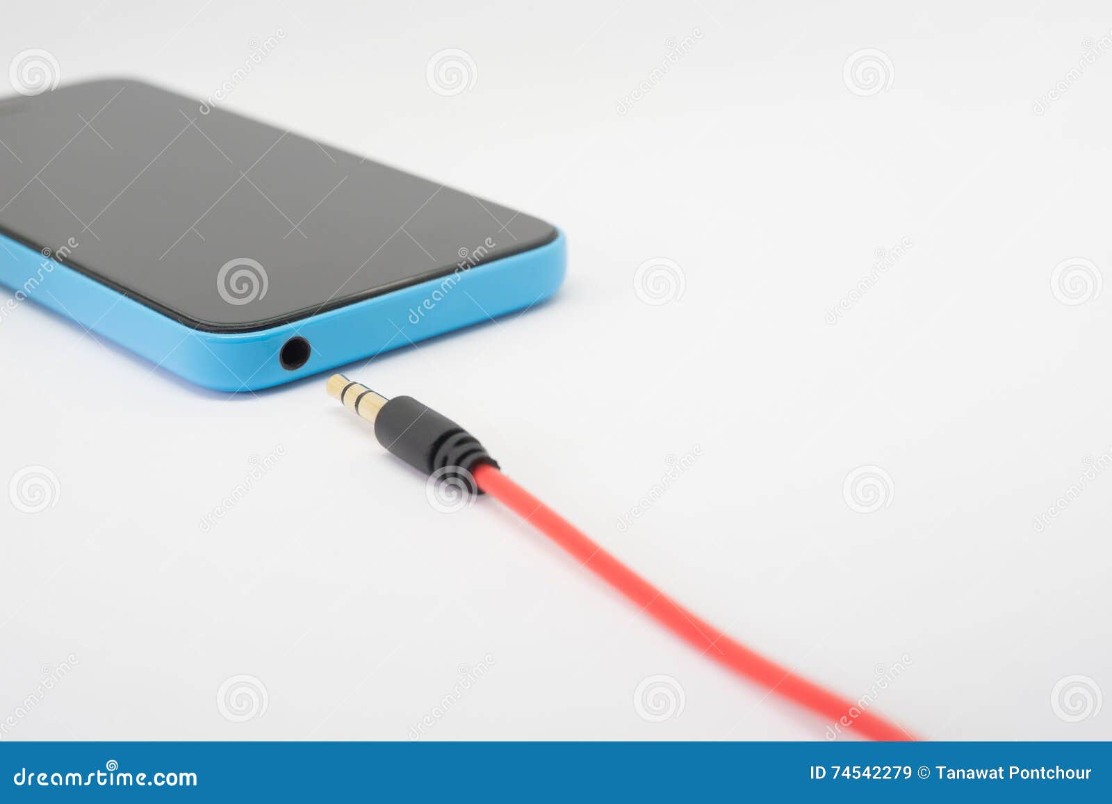 Earphone Jack To Smartphone Stock Image - Image of audio, mobile: 74542279