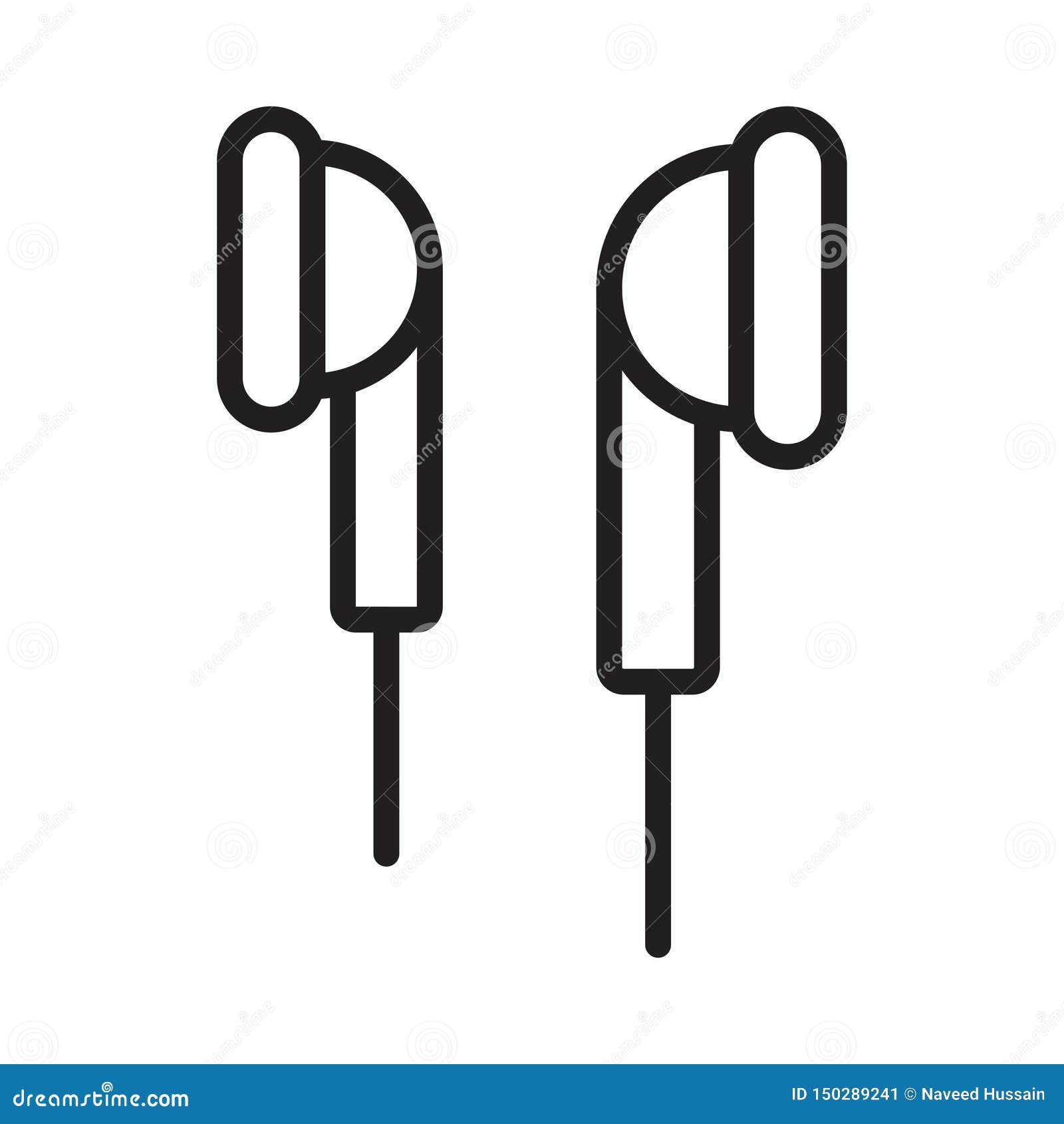 Earphone Thin Line Vector Icon Stock Illustration - Illustration of ...