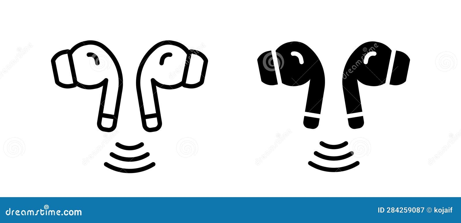 Earphone Vector Icon Set. Wireless Headphone Symbol Stock Vector ...