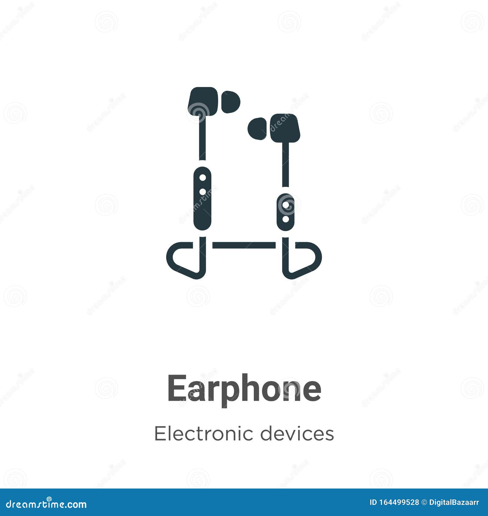 Earphone Vector Icon on White Background. Flat Vector Earphone Icon ...