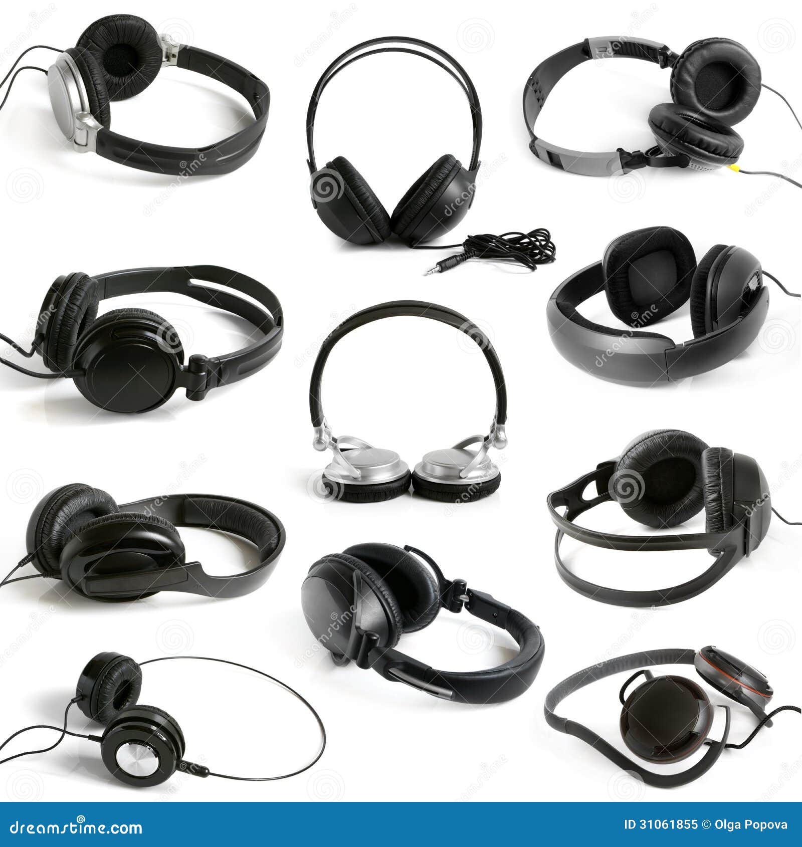 Earphones collection stock image. Image of isolation - 31061855