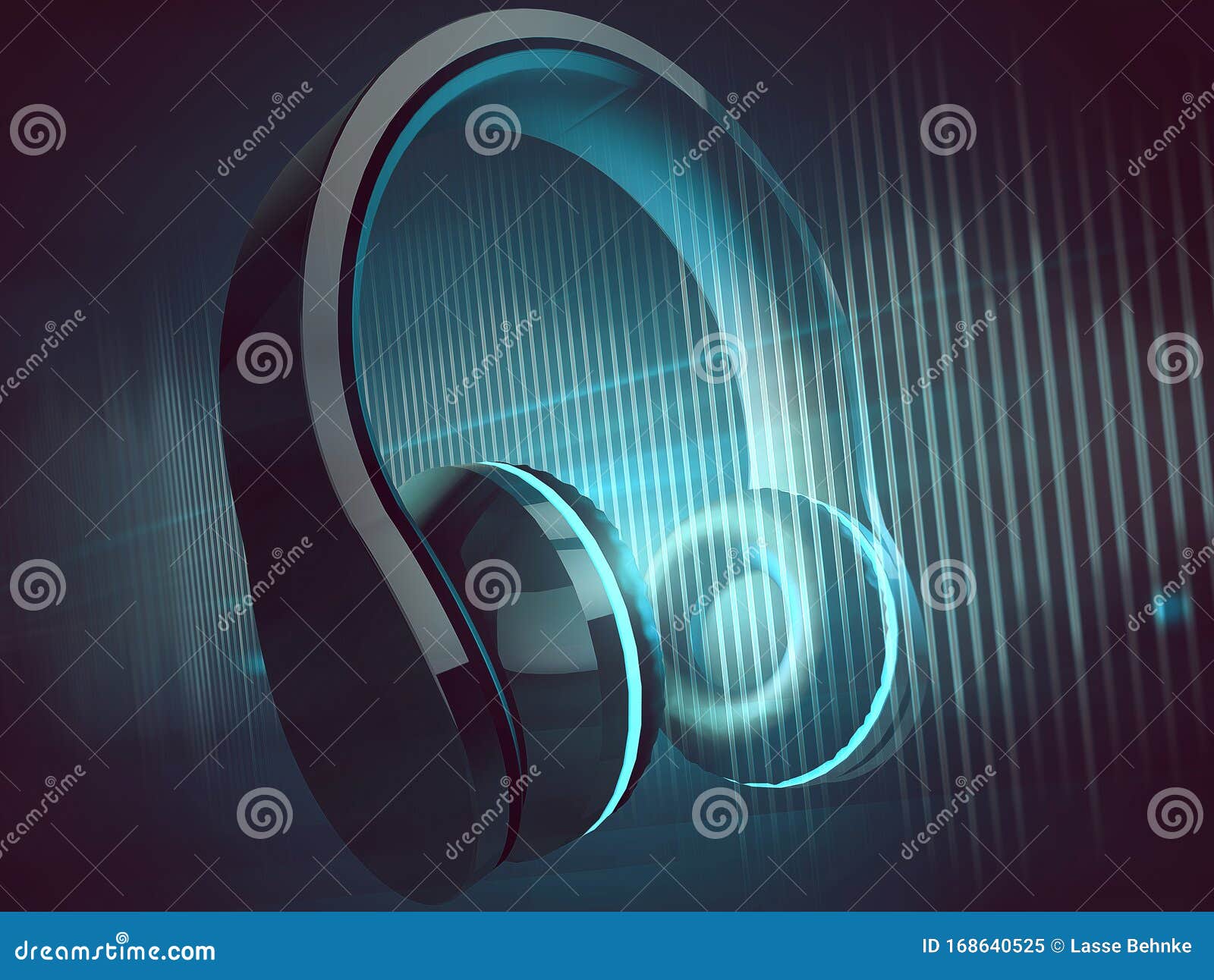 Earphones 3D Rendering stock illustration. Illustration of headphone ...