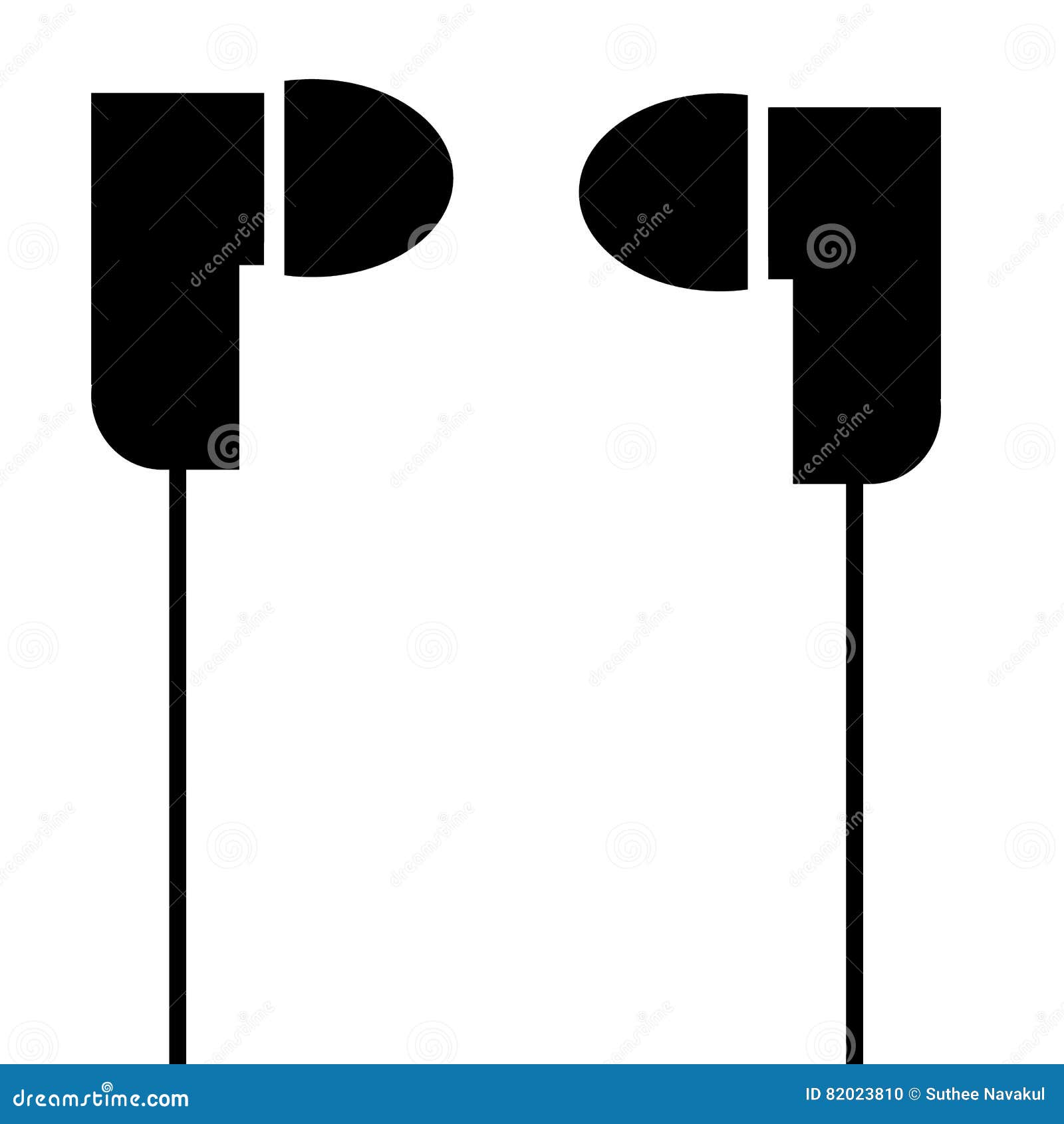 Earphones vector icon. stock vector. Illustration of icon - 82023810