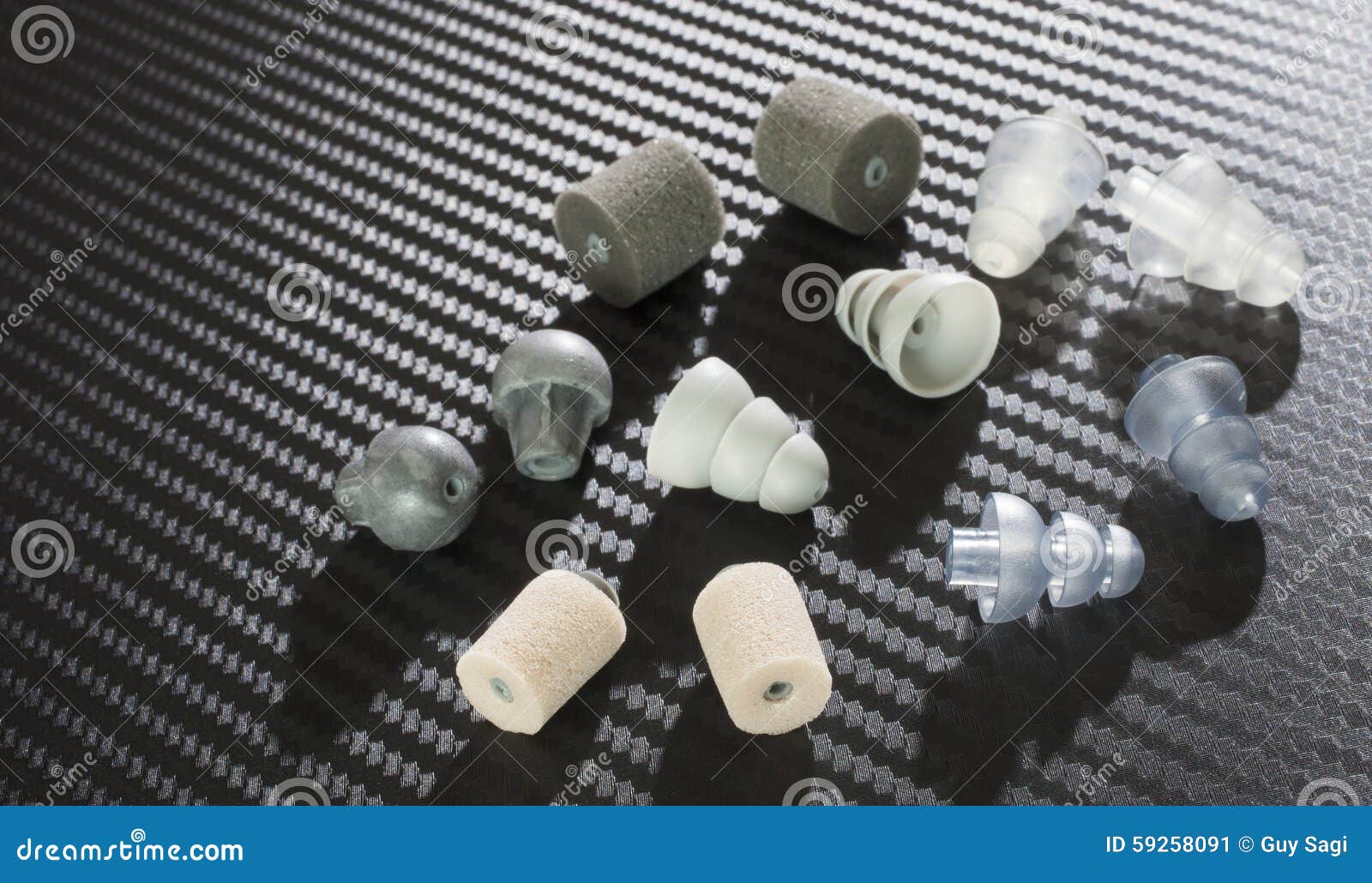 Earpieces stock image. Image of grey, gray, polymer, foam - 59258091