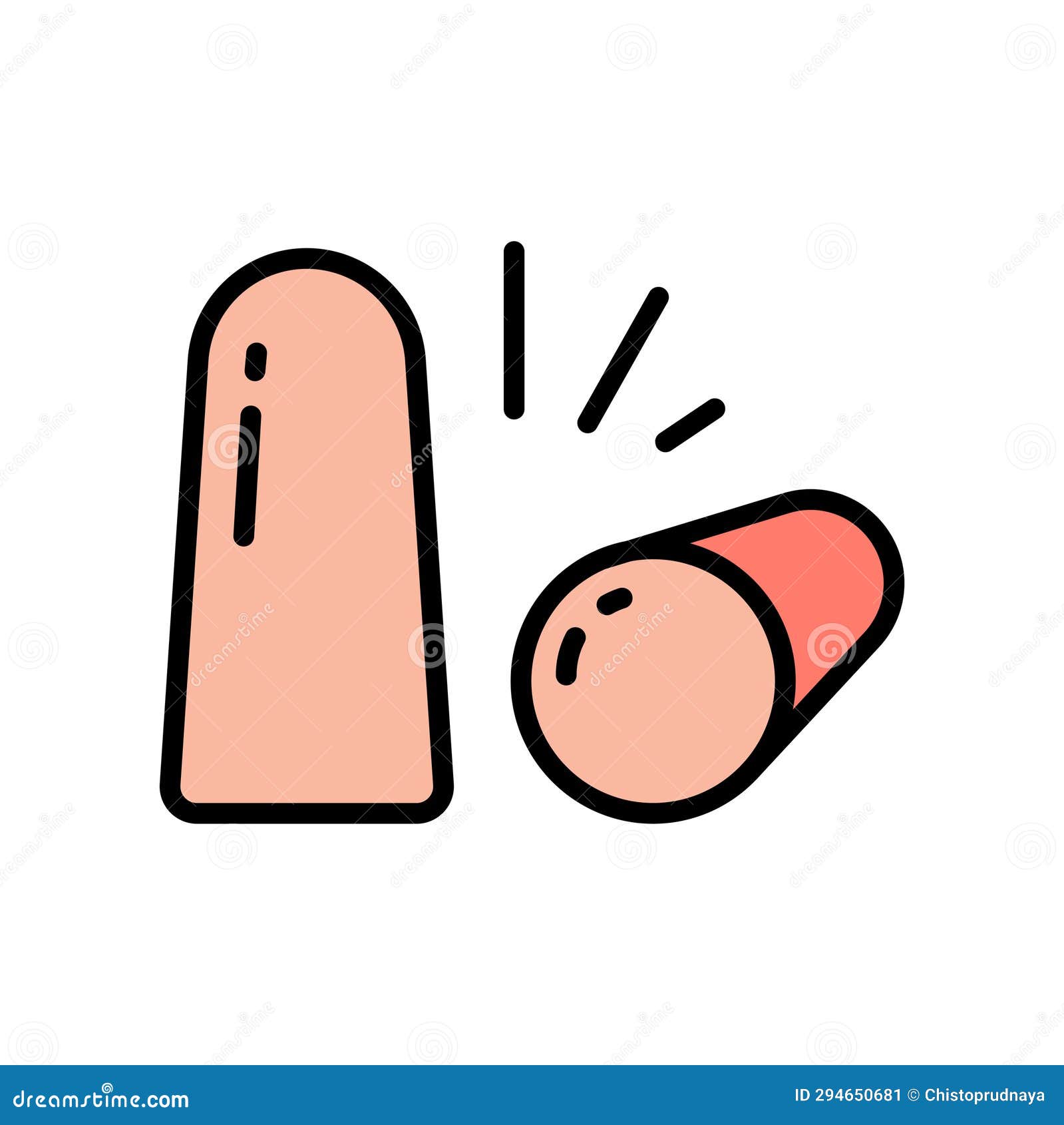 Earplug Color Icon. Flat Style Sign Isolated on White Background. Vector Illustration Stock ...