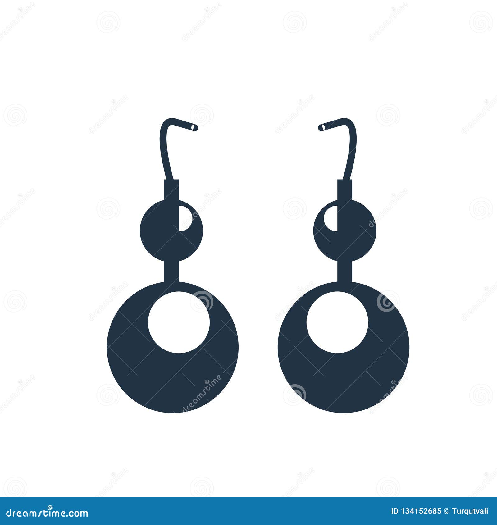 Earring Icon Vector Isolated on White Background, Earring Sign Stock ...