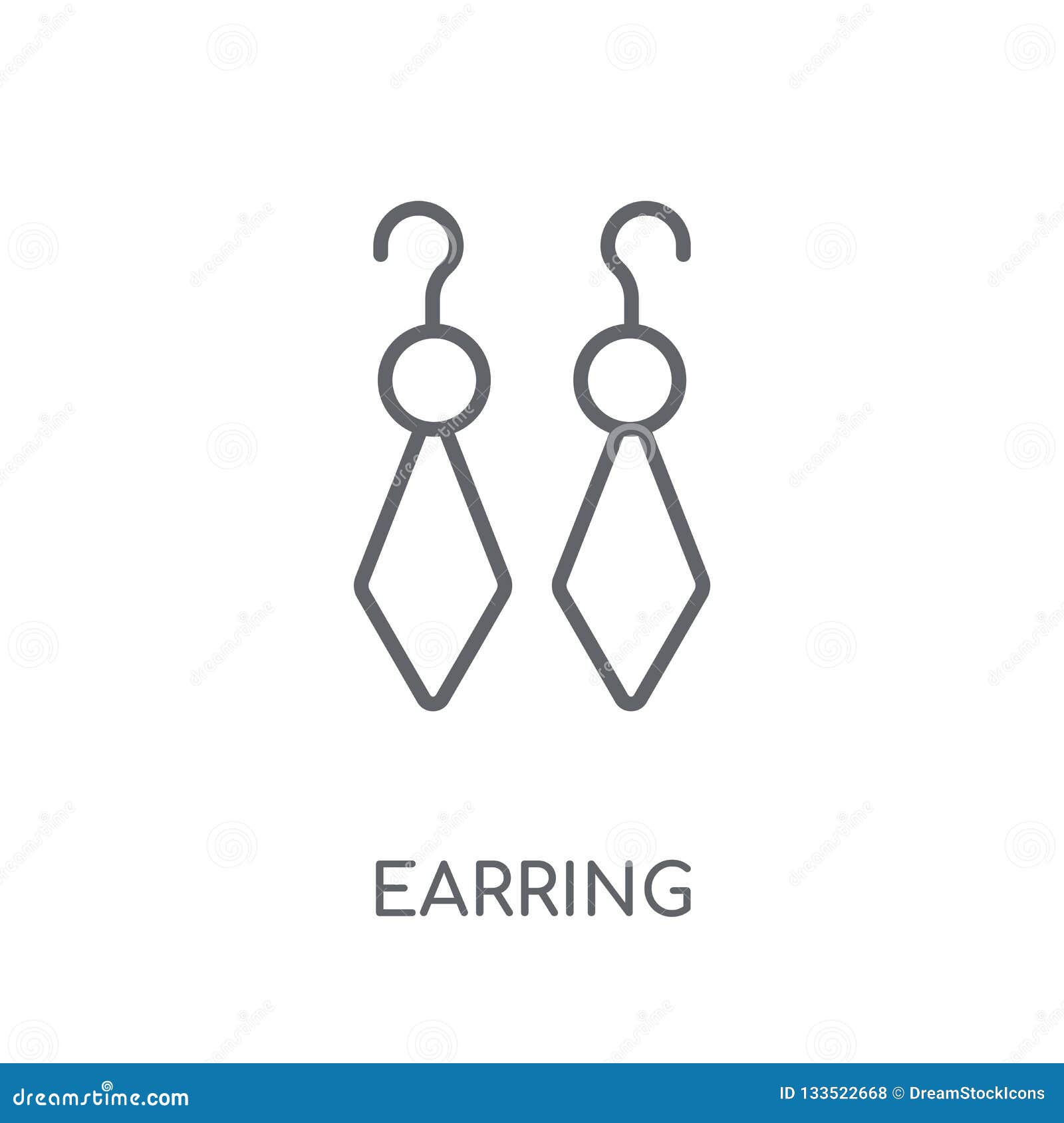 Earring Linear Icon. Modern Outline Earring Logo Concept on Whit Stock ...