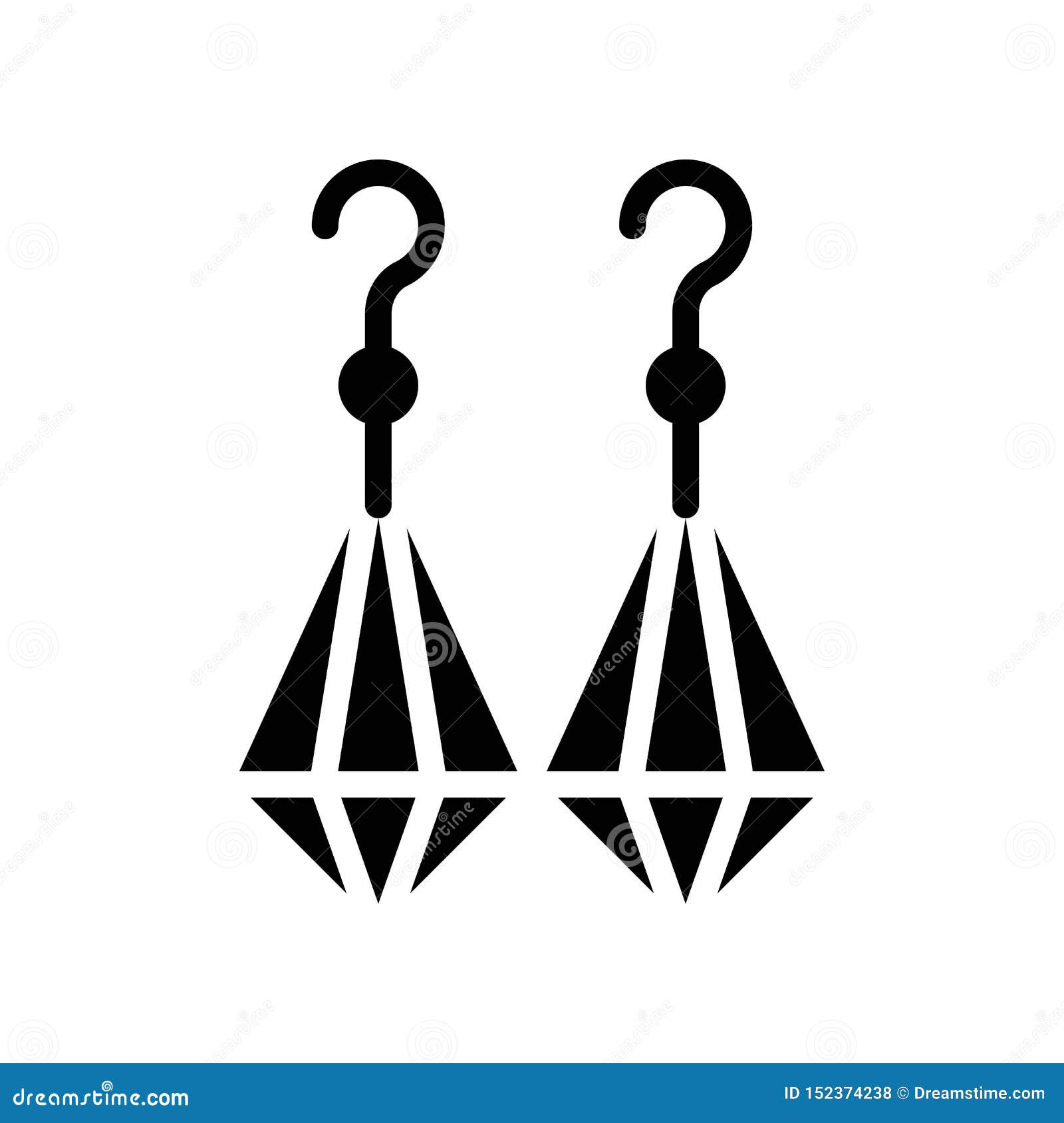 Earring Vector Illustration, Isolated Filled Style Icon Stock Vector ...