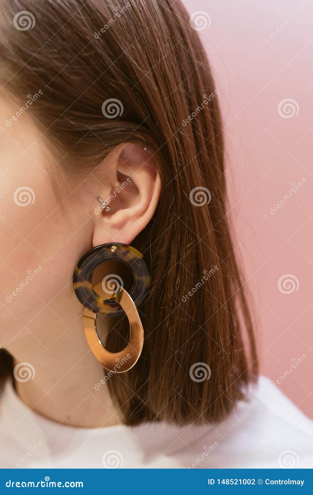Stylish Earrings with Shells Stock Photo - Image of earring, hoop ...