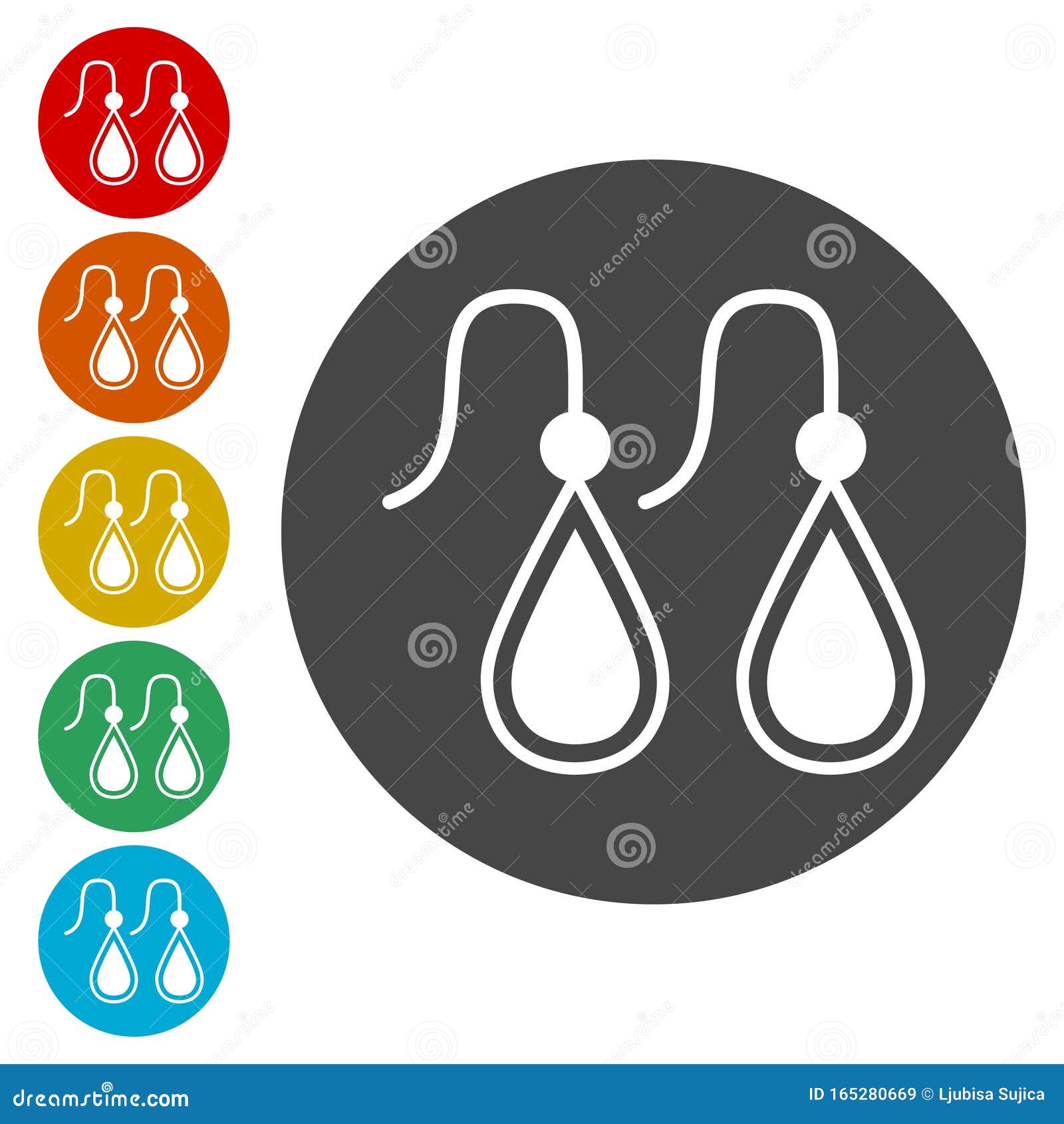 Earrings Icons Set - Illustration Stock Vector - Illustration of ...