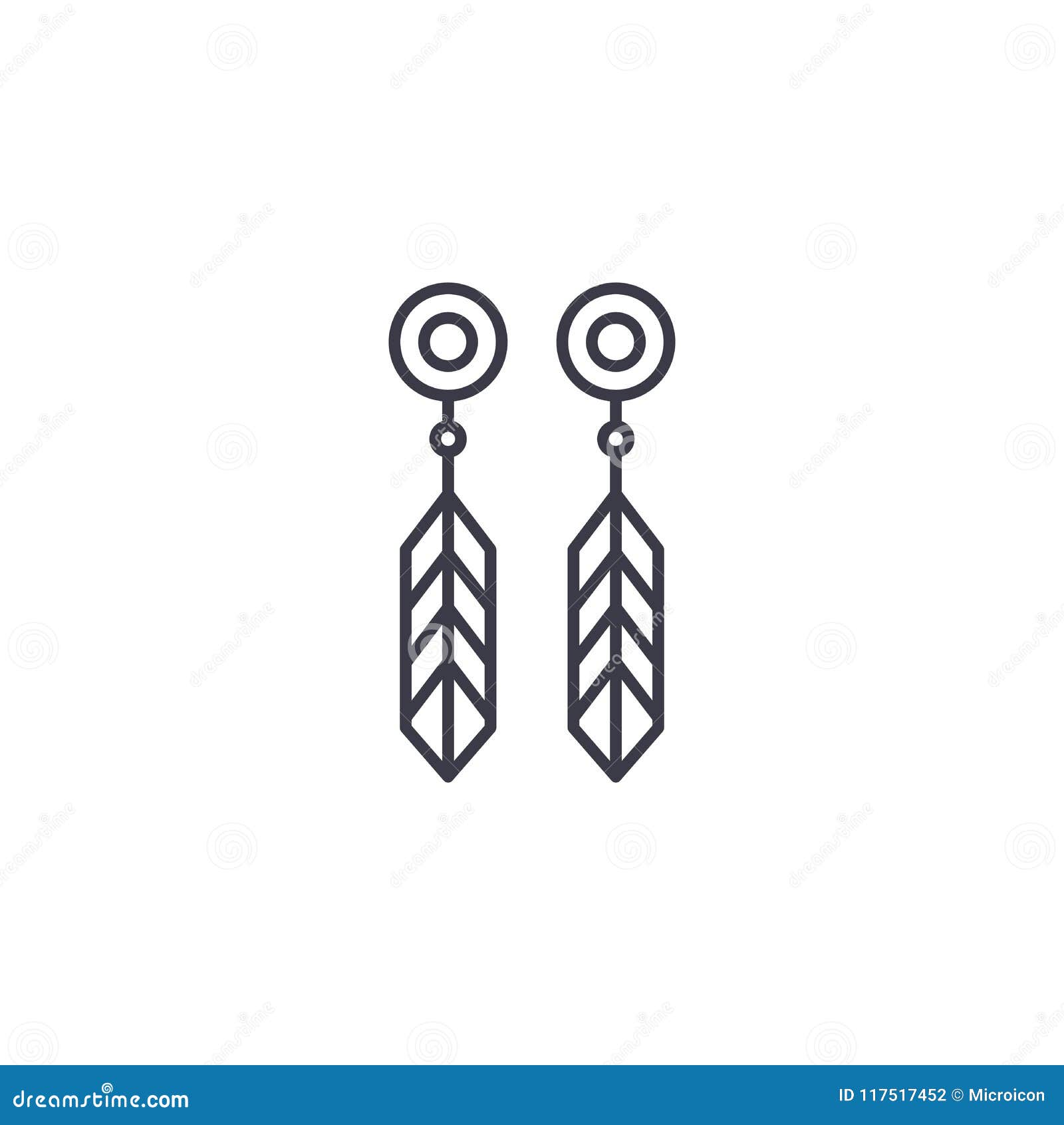 Earrings Linear Icon Concept. Earrings Line Vector Sign, Symbol ...