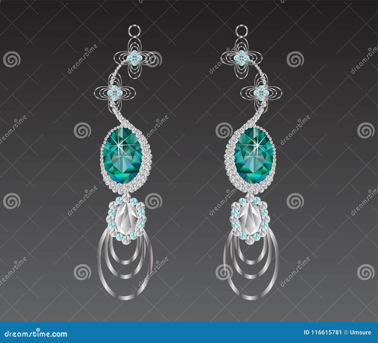 Turquoise Gem And Bead Vector Illustrations | CartoonDealer.com #42703597