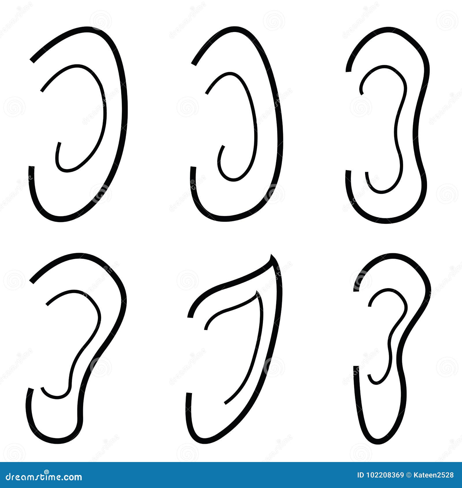 Ears icon set stock vector. Illustration of expression - 102208369