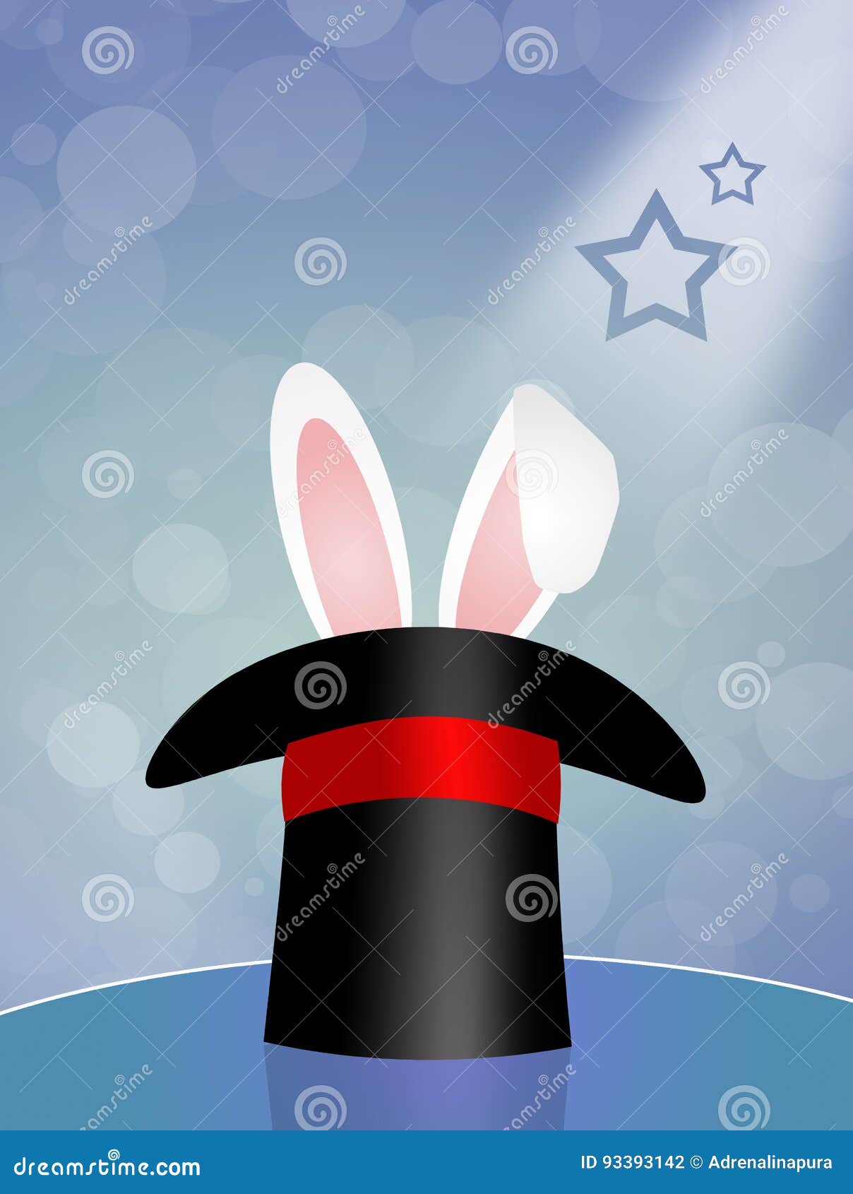 Ears of Rabbit in Magic Hat Stock Illustration - Illustration of show ...
