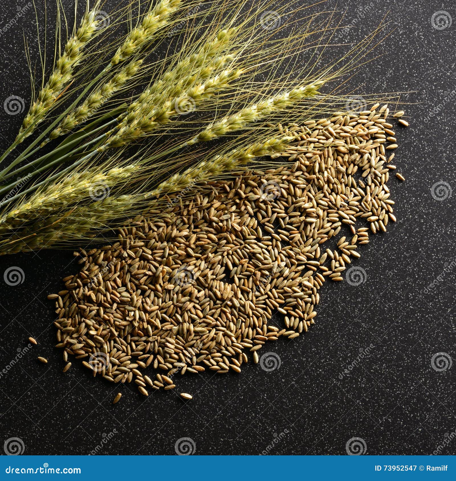 The Ears and Rye Lie on a Dark Ceramic Tile Stock Image - Image of tile ...