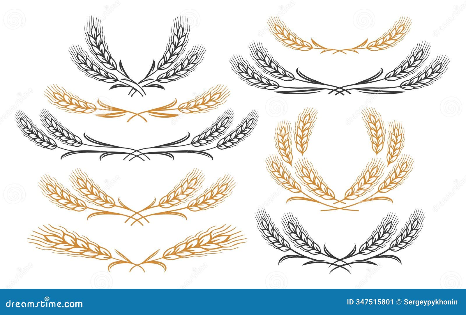 Ears of Wheat Grain Set of Symbols and Emblems. Design Element for ...