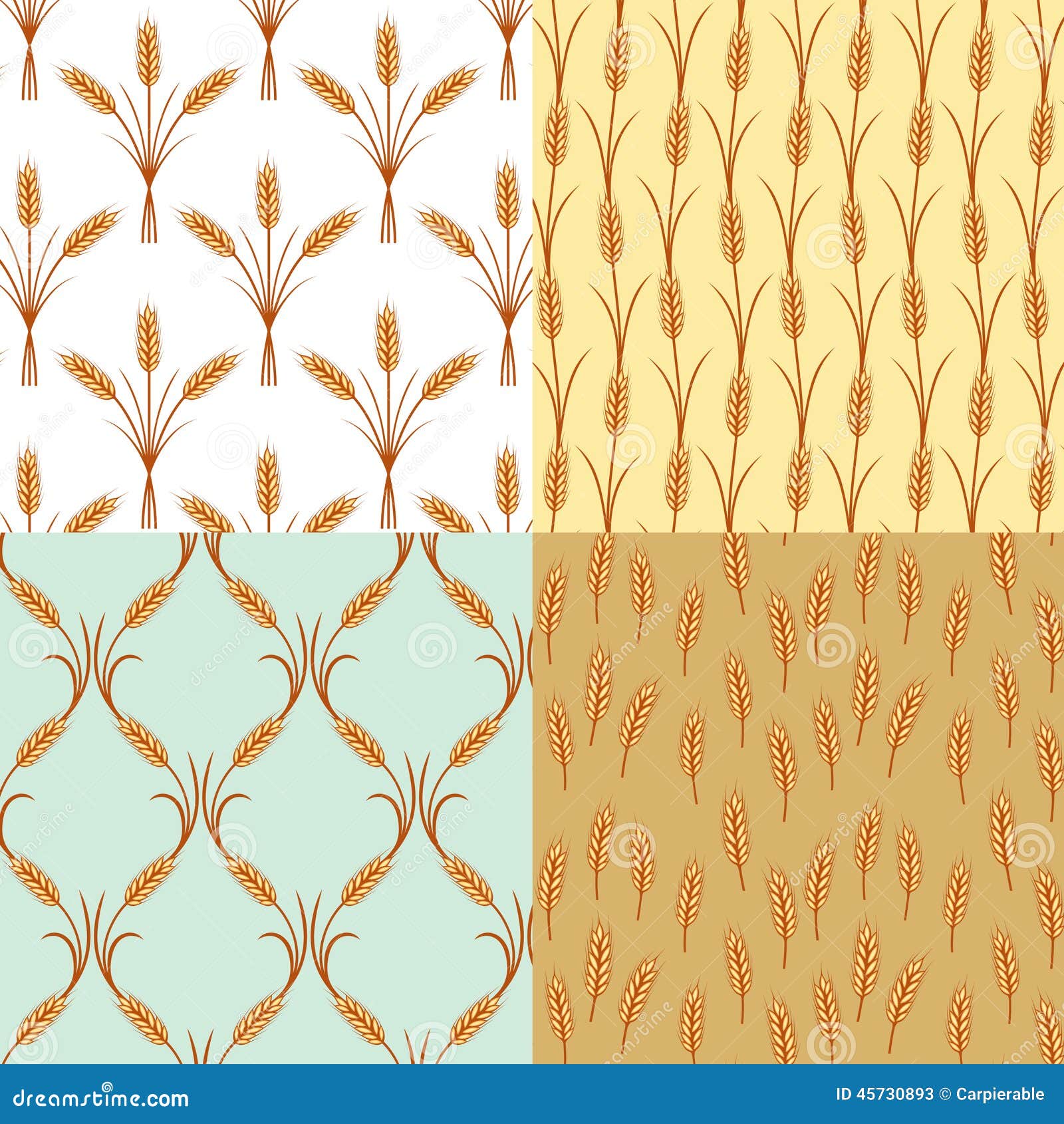 Ears of wheat pattern stock vector. Illustration of healthy - 45730893