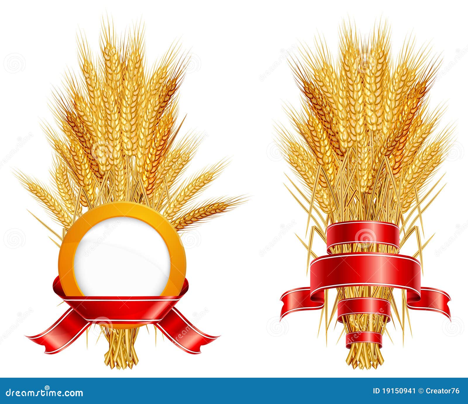 Ears of wheat & ribbon stock vector. Illustration of agricultural ...
