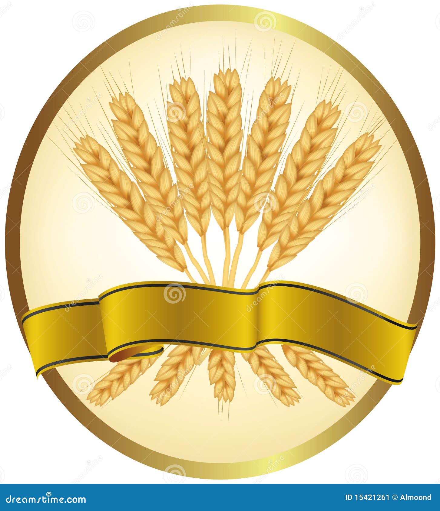 Ears of wheat and ribbons. stock vector. Illustration of food - 15421261