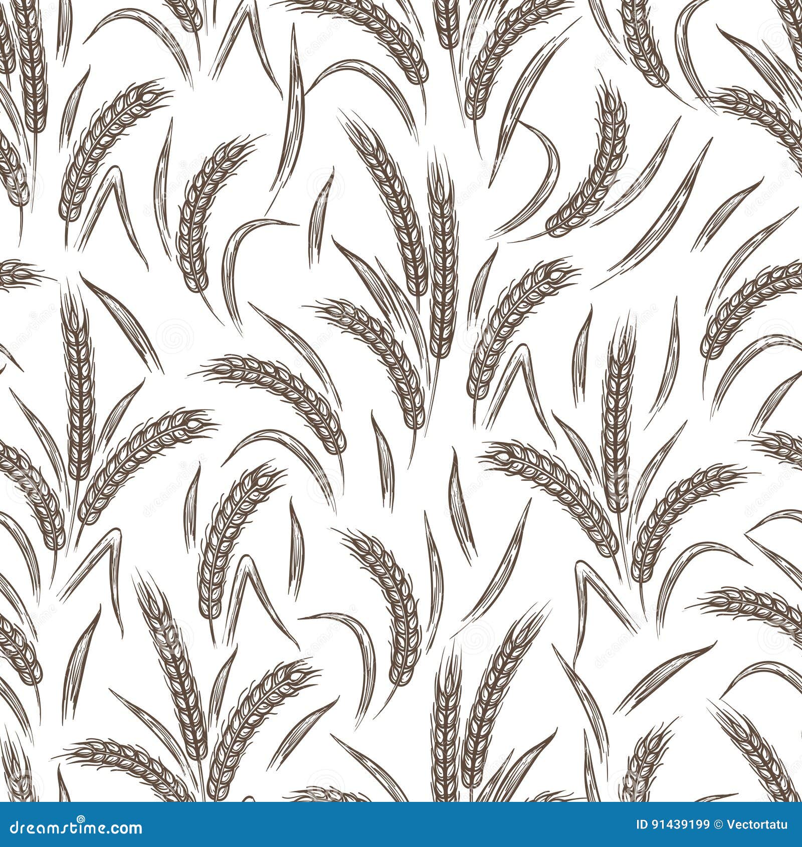 Wheat Seamless Pattern. Vector Print Design. Nature Background With ...