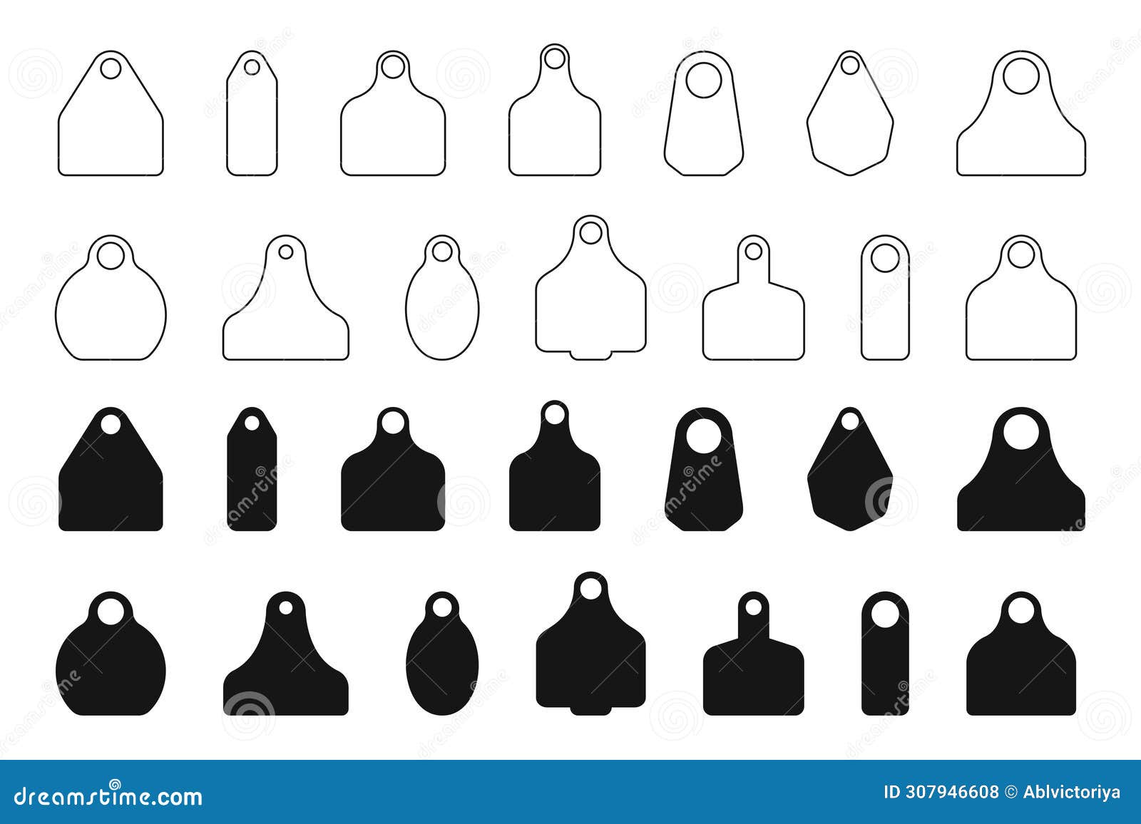 Eartags for Cattle. Set of Empty Identification Labels for Farm Animals ...