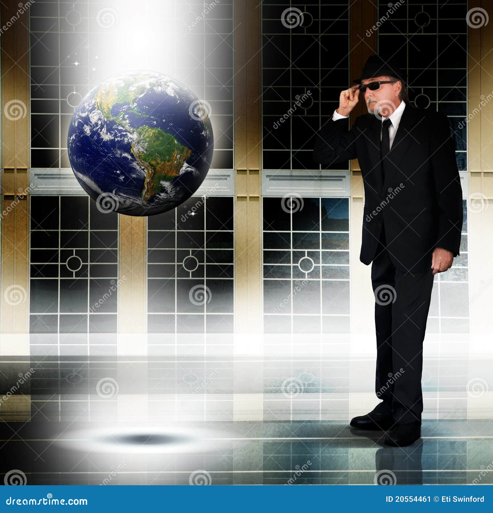 Man inspecting Earth stock image. Image of earth, global - 20554461