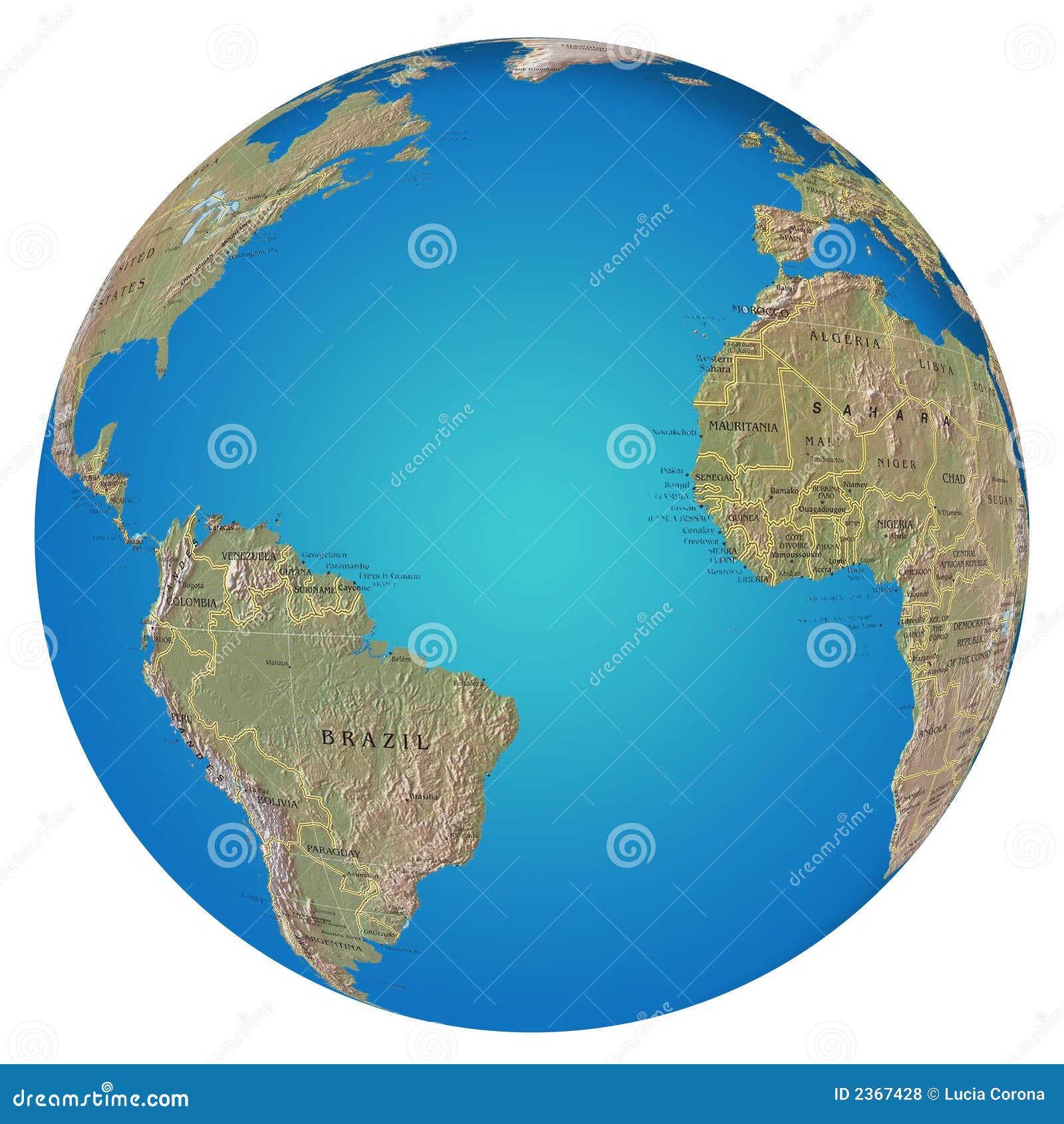 Earth map illustration stock illustration. Illustration of atlas - 2367428