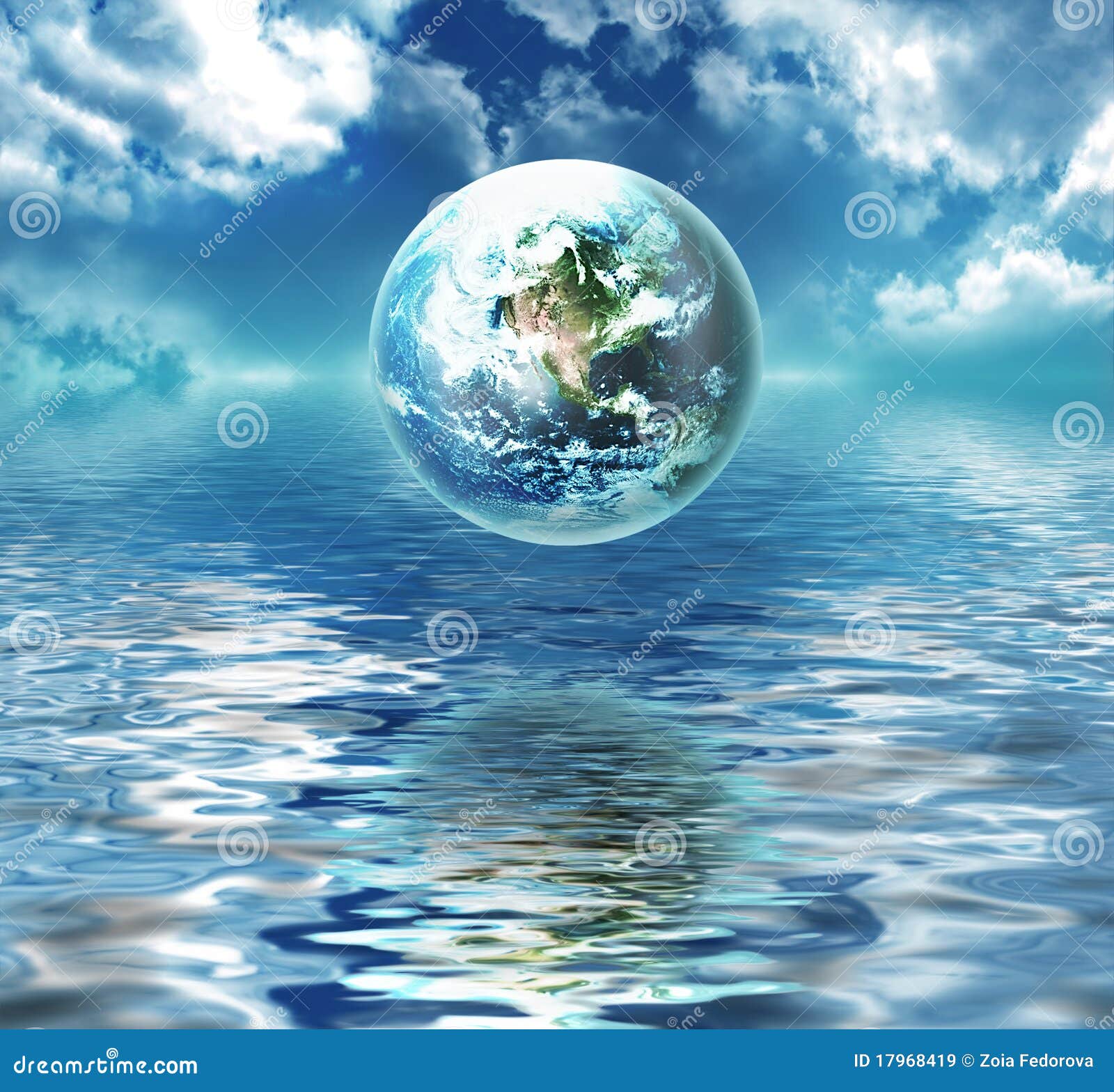 Earth above the water stock illustration. Illustration of conservation ...