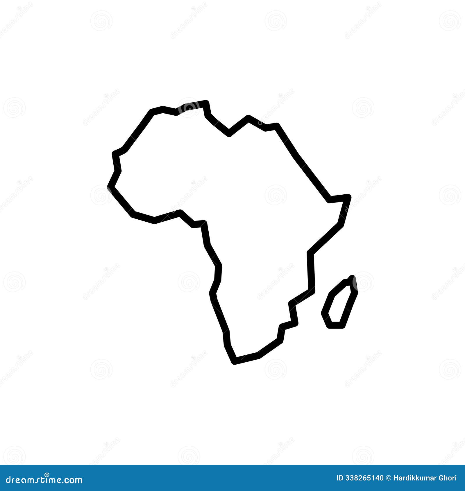Africa Map Icon With Plain Black Vector Stock Illustration ...