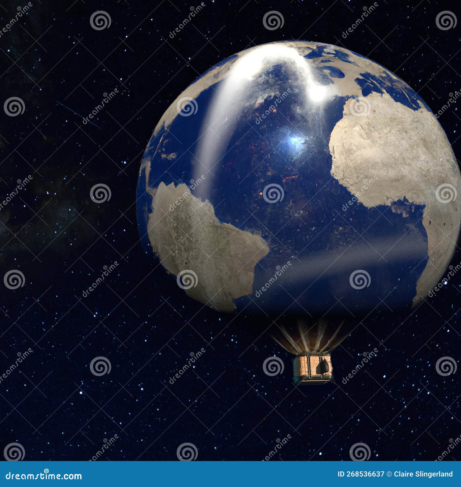 Earth air balloon in space stock illustration. Illustration of unmanned ...