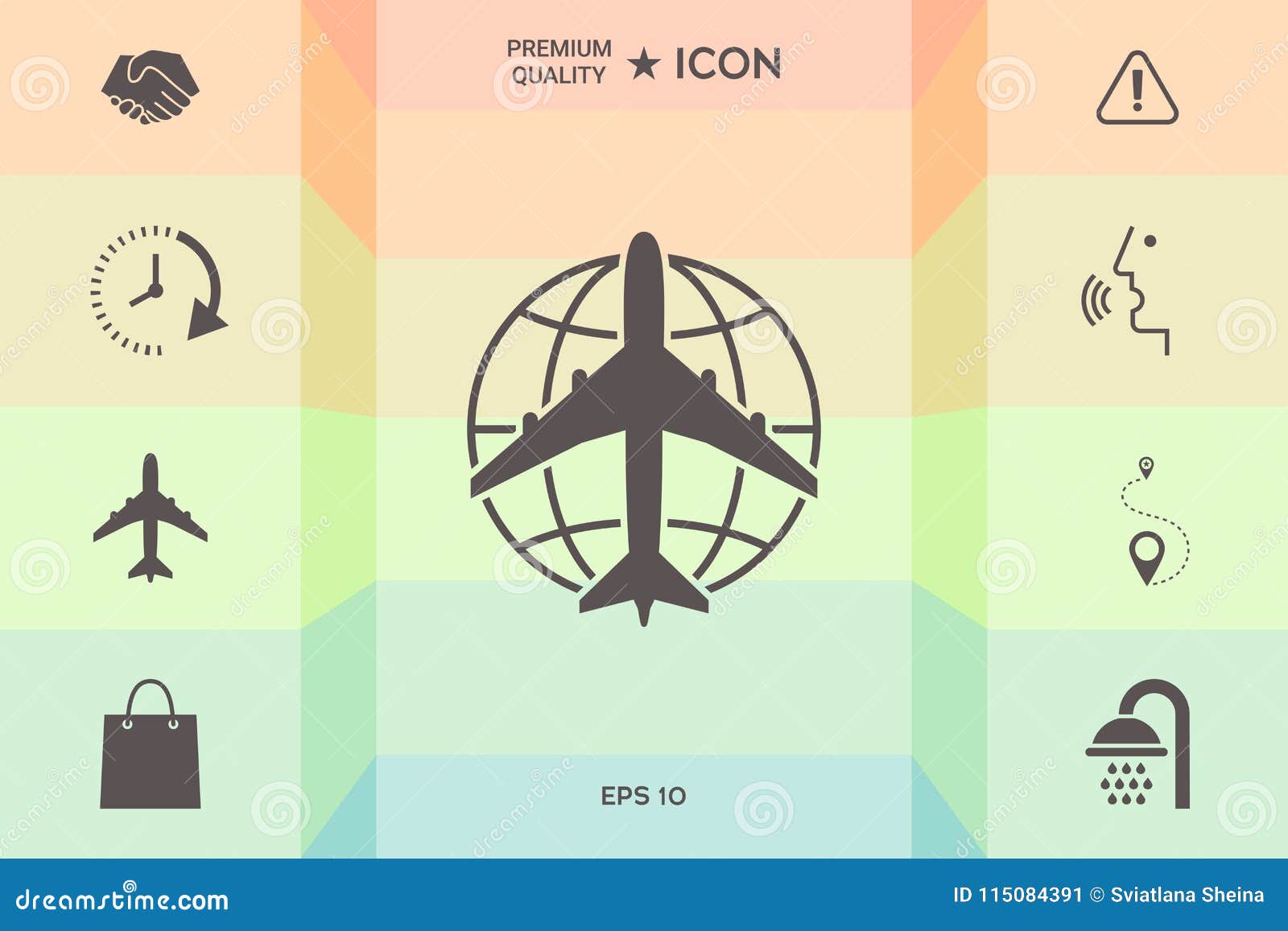 Earth and Airplane logo stock vector. Illustration of transport - 115084391