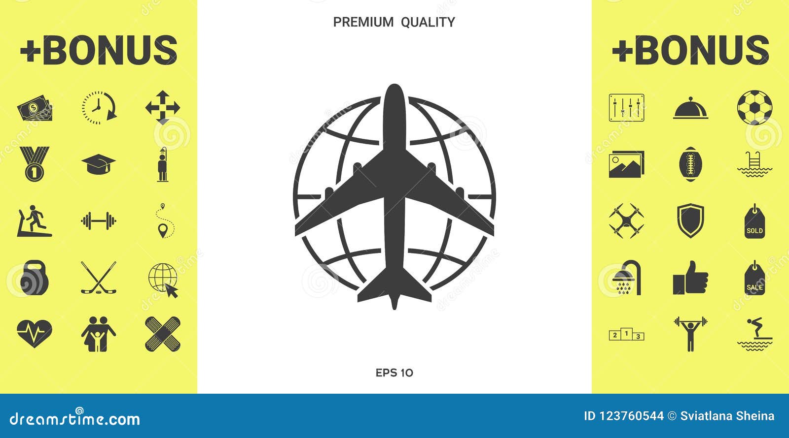 Earth and Airplane logo stock vector. Illustration of flight - 123760544