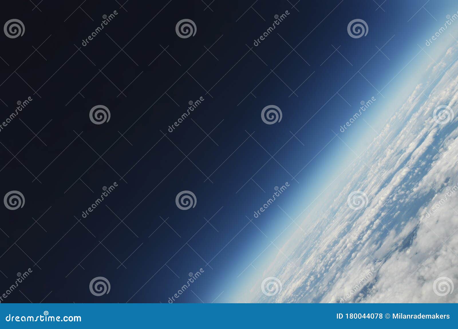 Earth from an Airplane with Space Above Stock Photo - Image of horizon ...