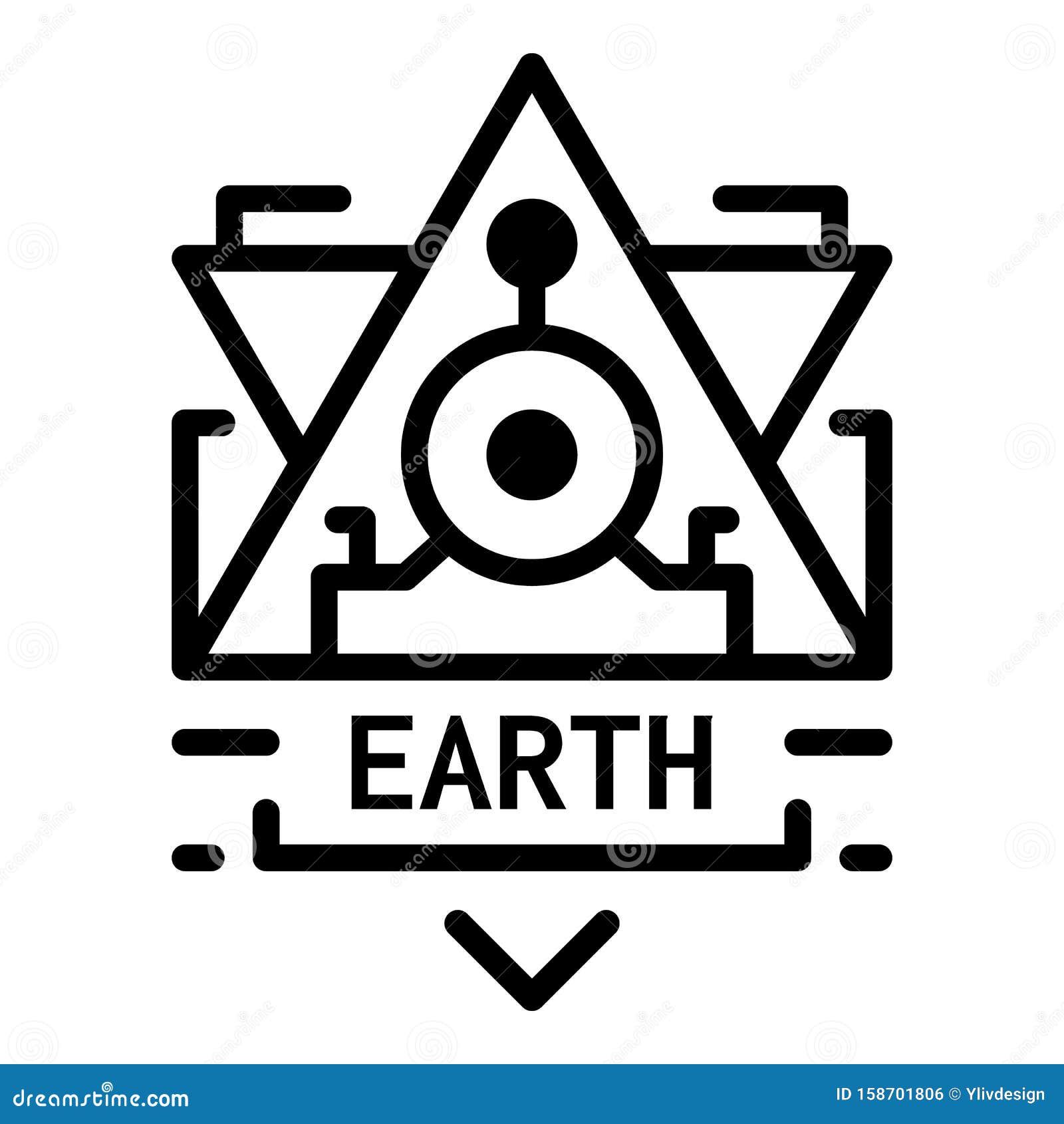 Earth Alchemy Icon, Outline Style Stock Vector - Illustration of black ...