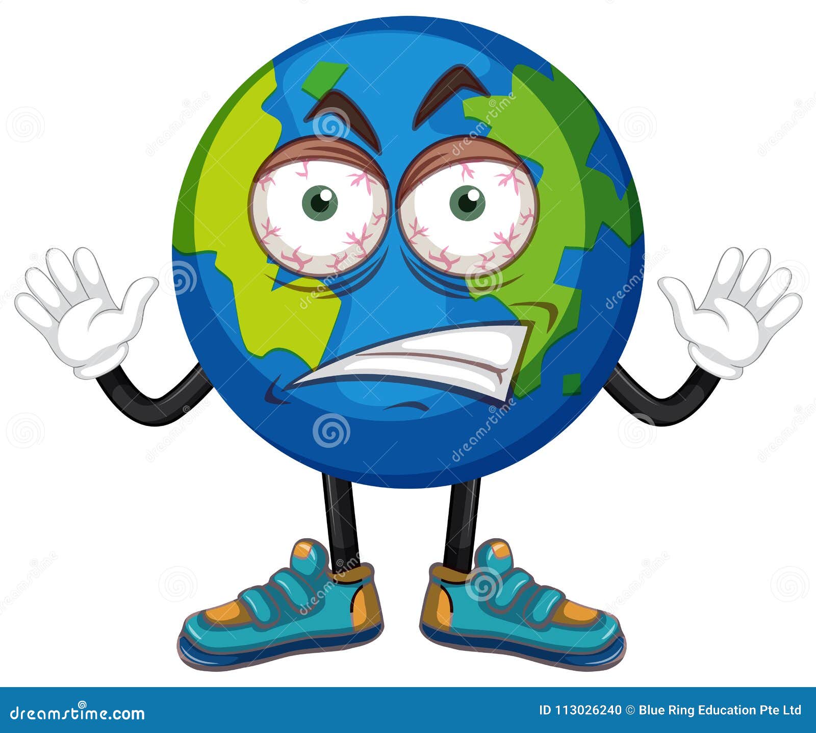 Earth Day Angry Planet Character Vector | CartoonDealer.com #142348685