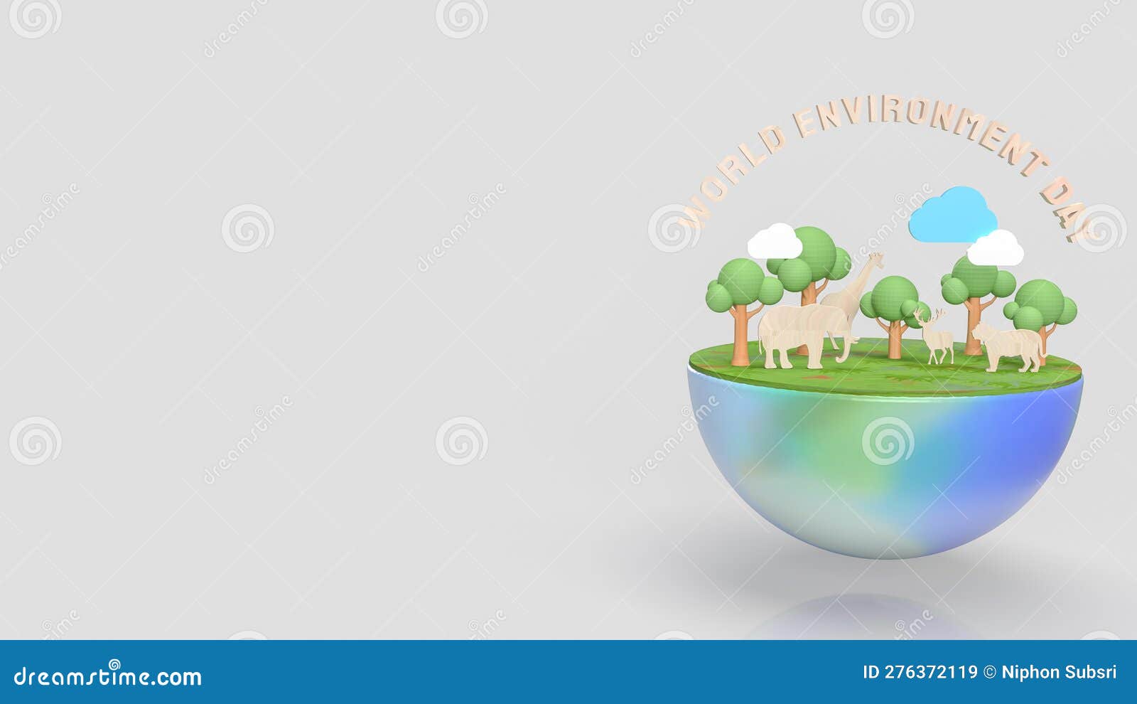 The Earth and Animal for World Environment Day 3d Rendering Stock ...