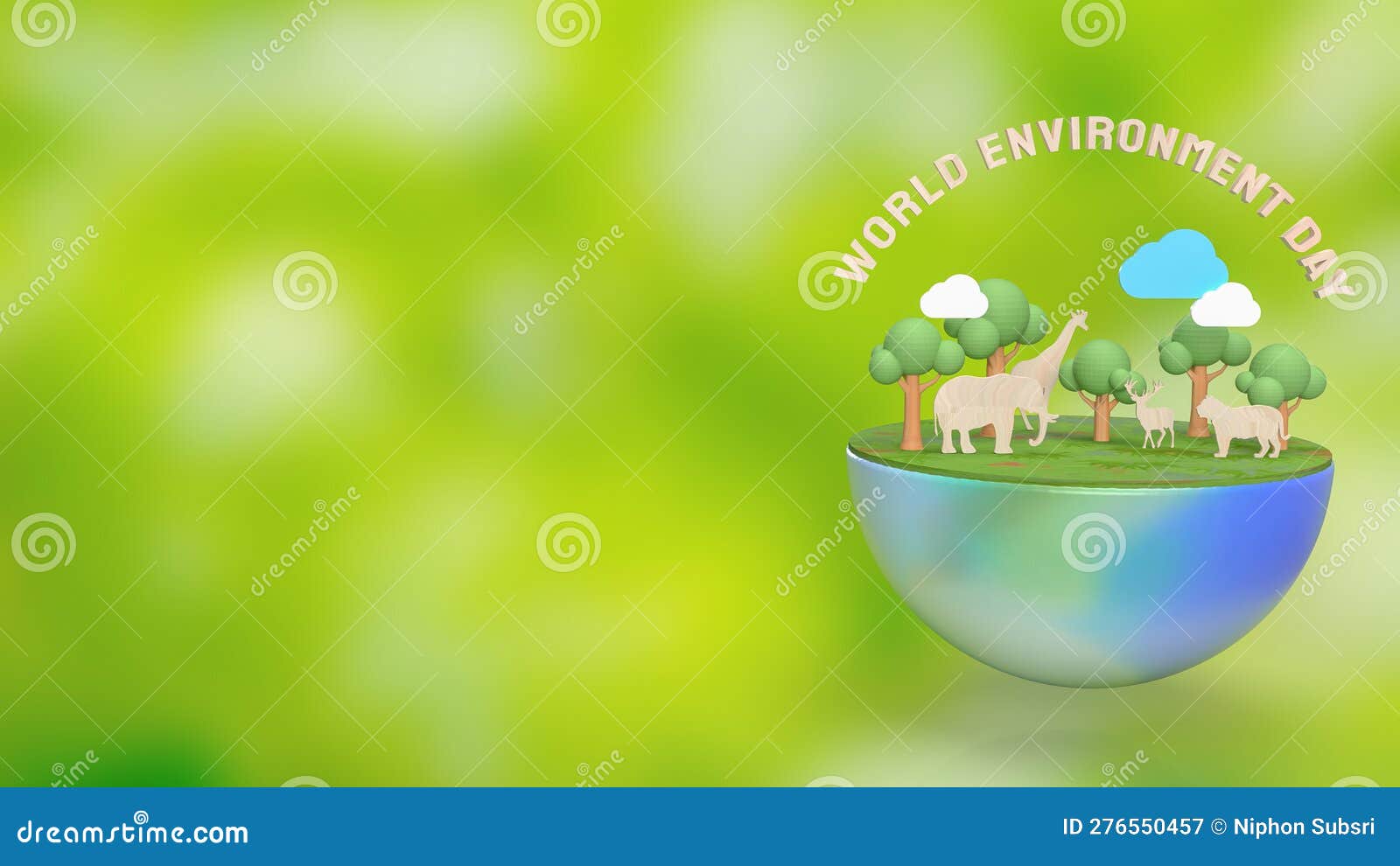 The Earth and Animal for World Environment Day 3d Rendering Stock ...