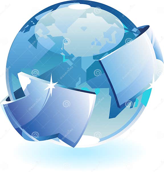 Earth and arrow stock vector. Illustration of sign, vector - 10811245