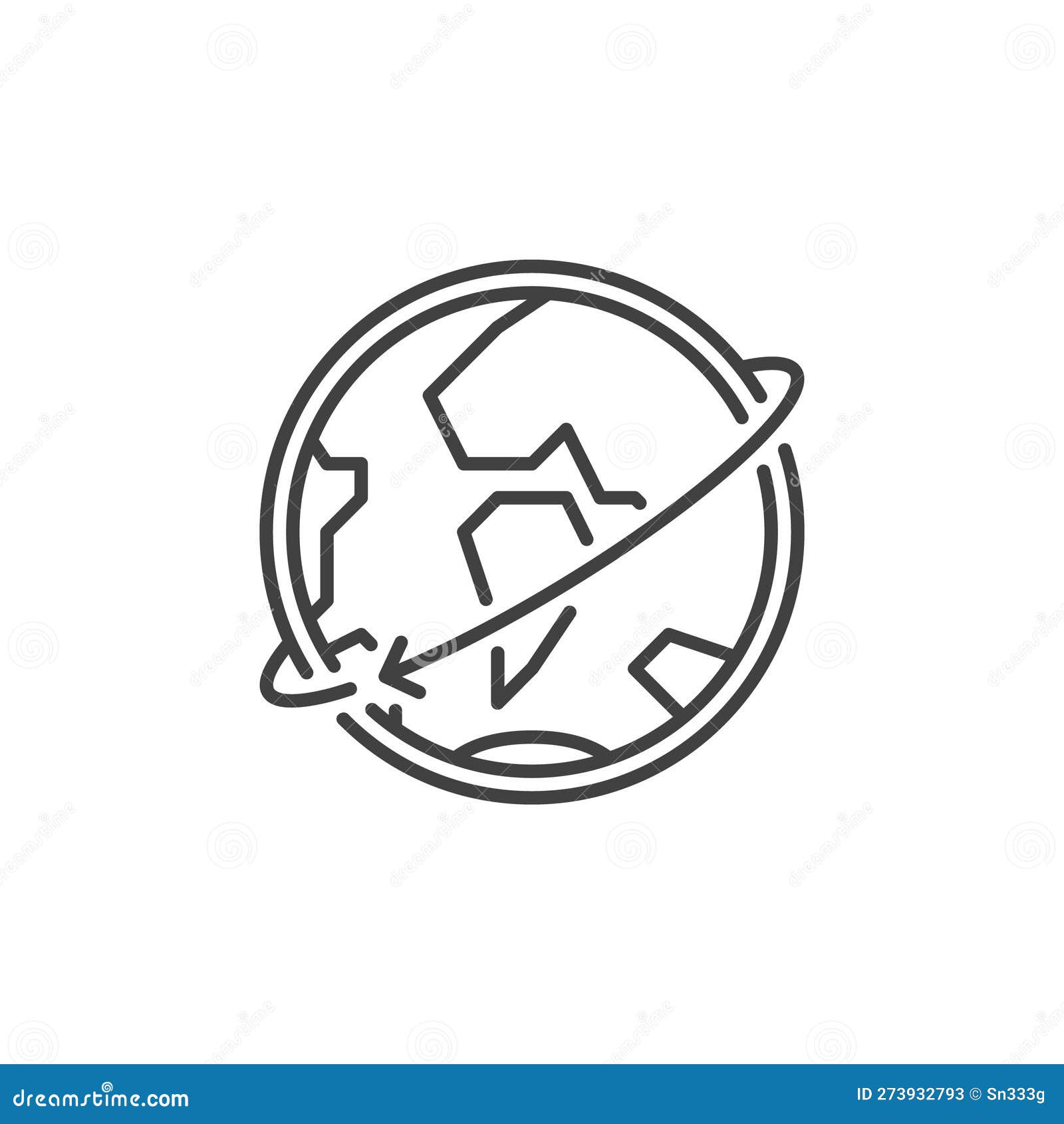 Earth with Arrow Vector Concept Outline Icon or Symbol Stock ...