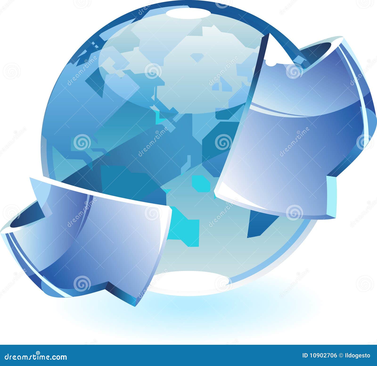 Earth with arrows stock vector. Illustration of vector - 10902706