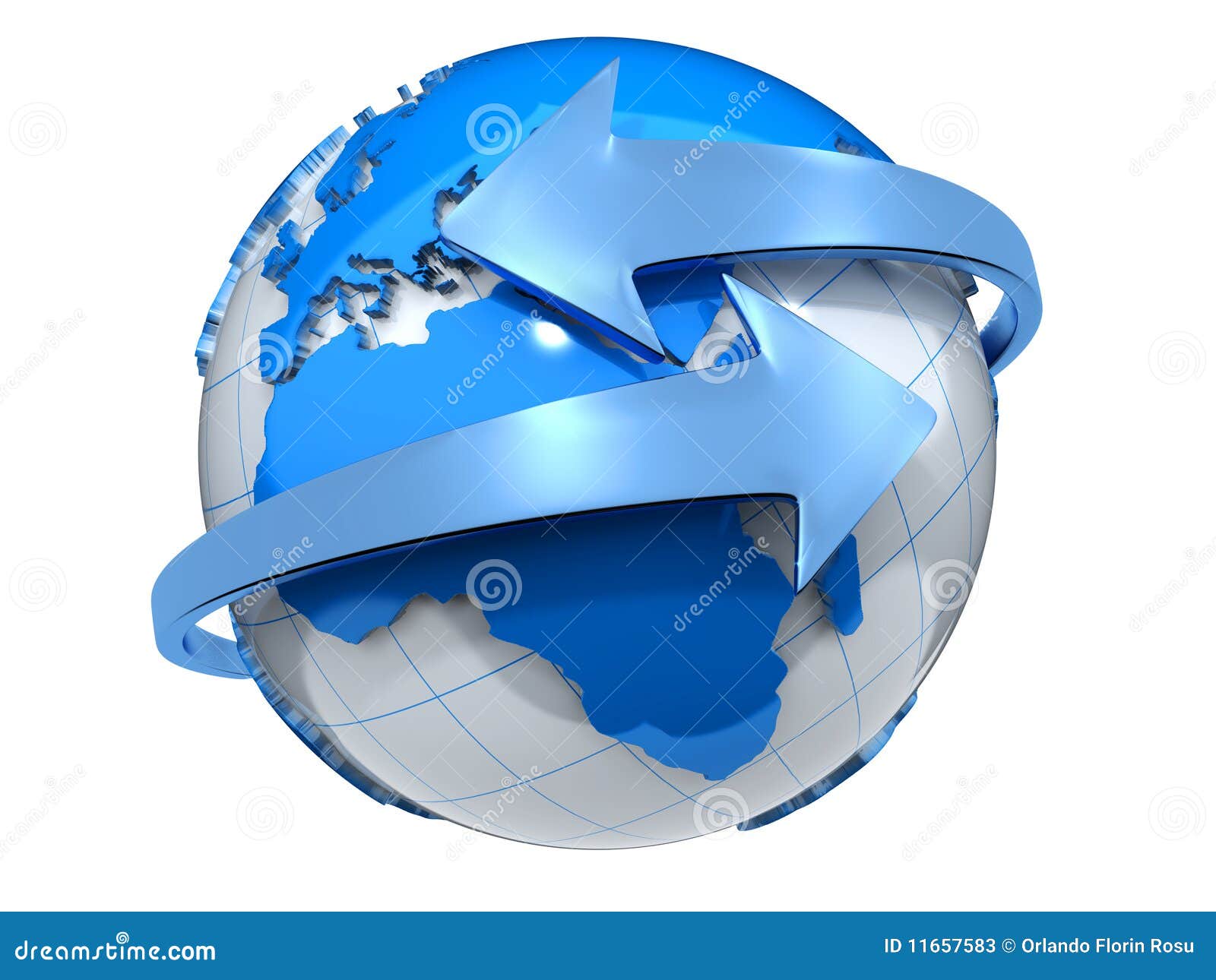 Earth with arrows stock illustration. Illustration of directing - 11657583
