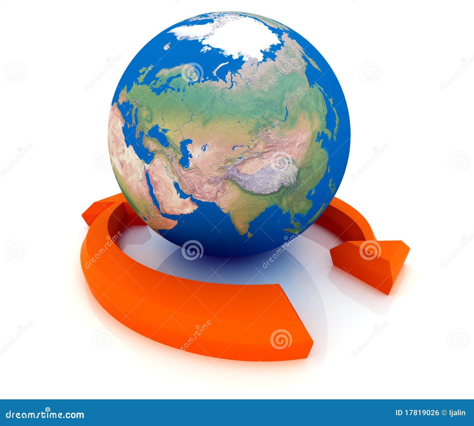 Earth with Arrows stock illustration. Illustration of connectivity ...