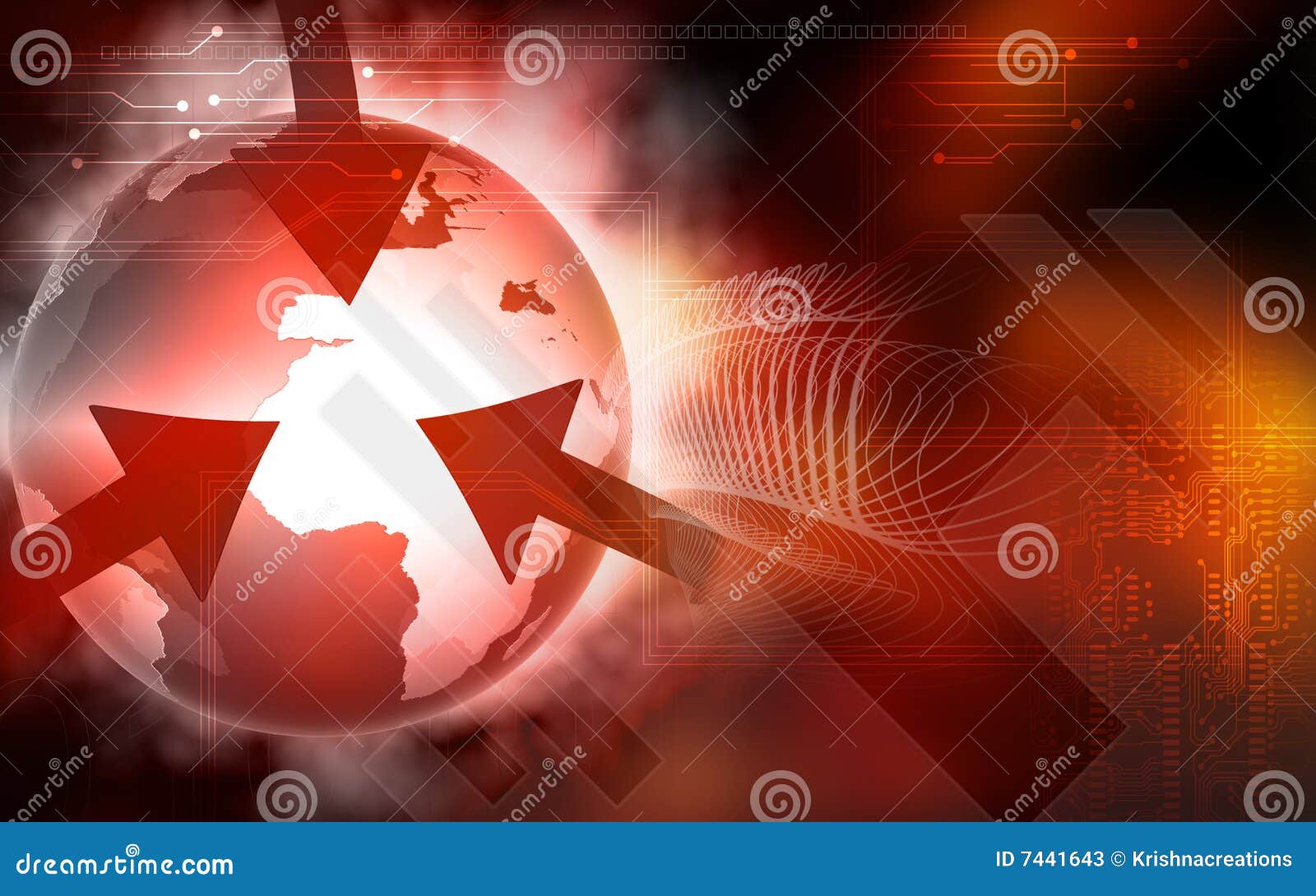 Earth and Arrows stock illustration. Illustration of colour - 7441643
