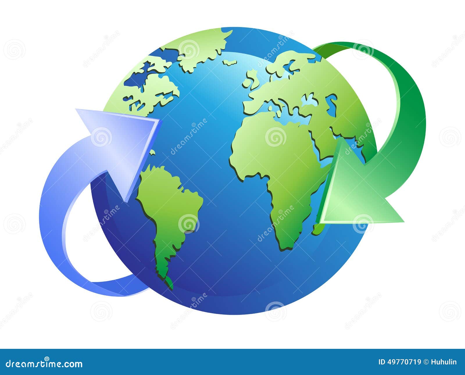 Earth with arrows around stock vector. Illustration of graphic - 49770719