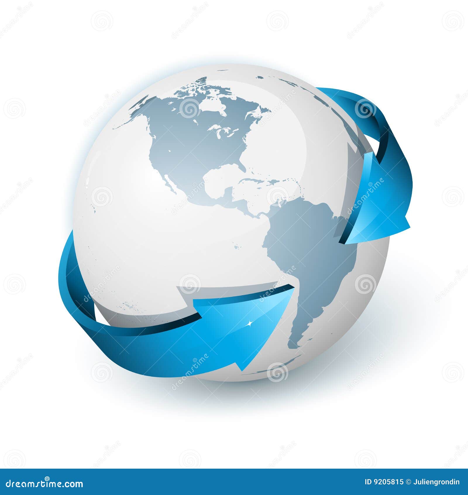 Earth with Arrows Circle Around Stock Vector - Illustration of globe ...