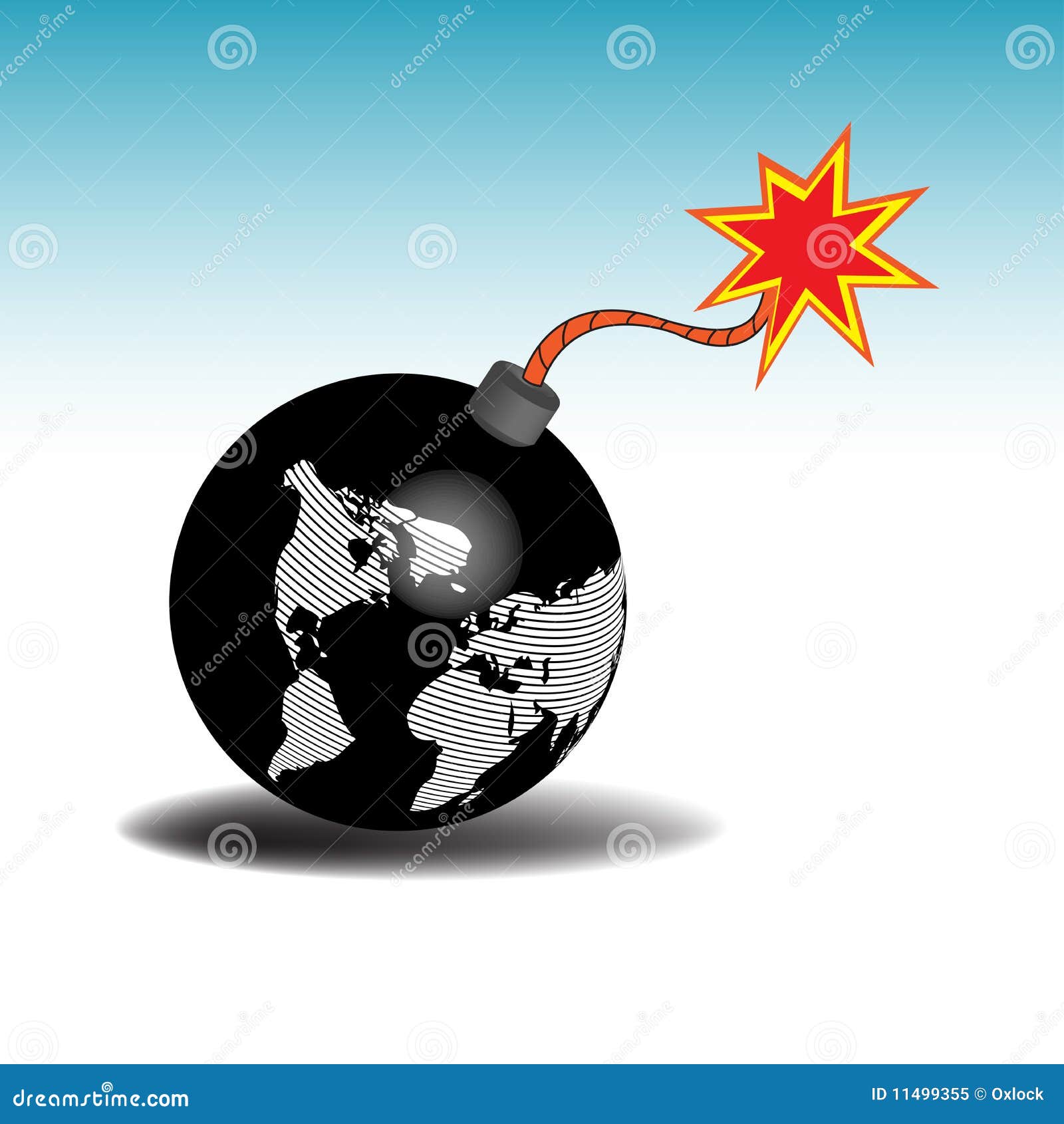 Earth as a bomb stock vector. Illustration of care, environment - 11499355