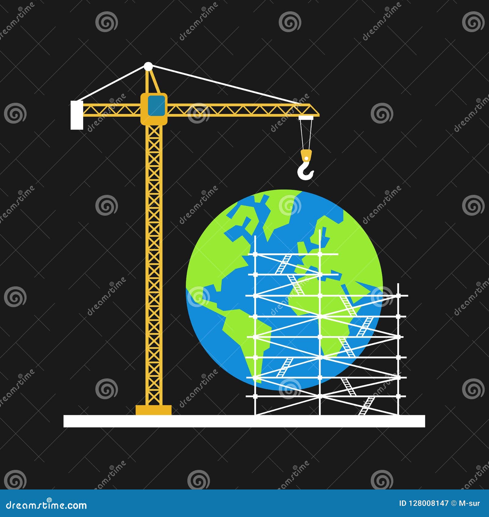 Earth As Emerging and Developing Planet Stock Vector - Illustration of ...
