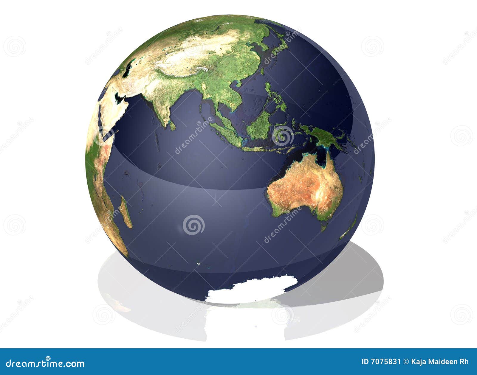 Earth - Asia And Arabia Illustration In Black And White. Planet ...